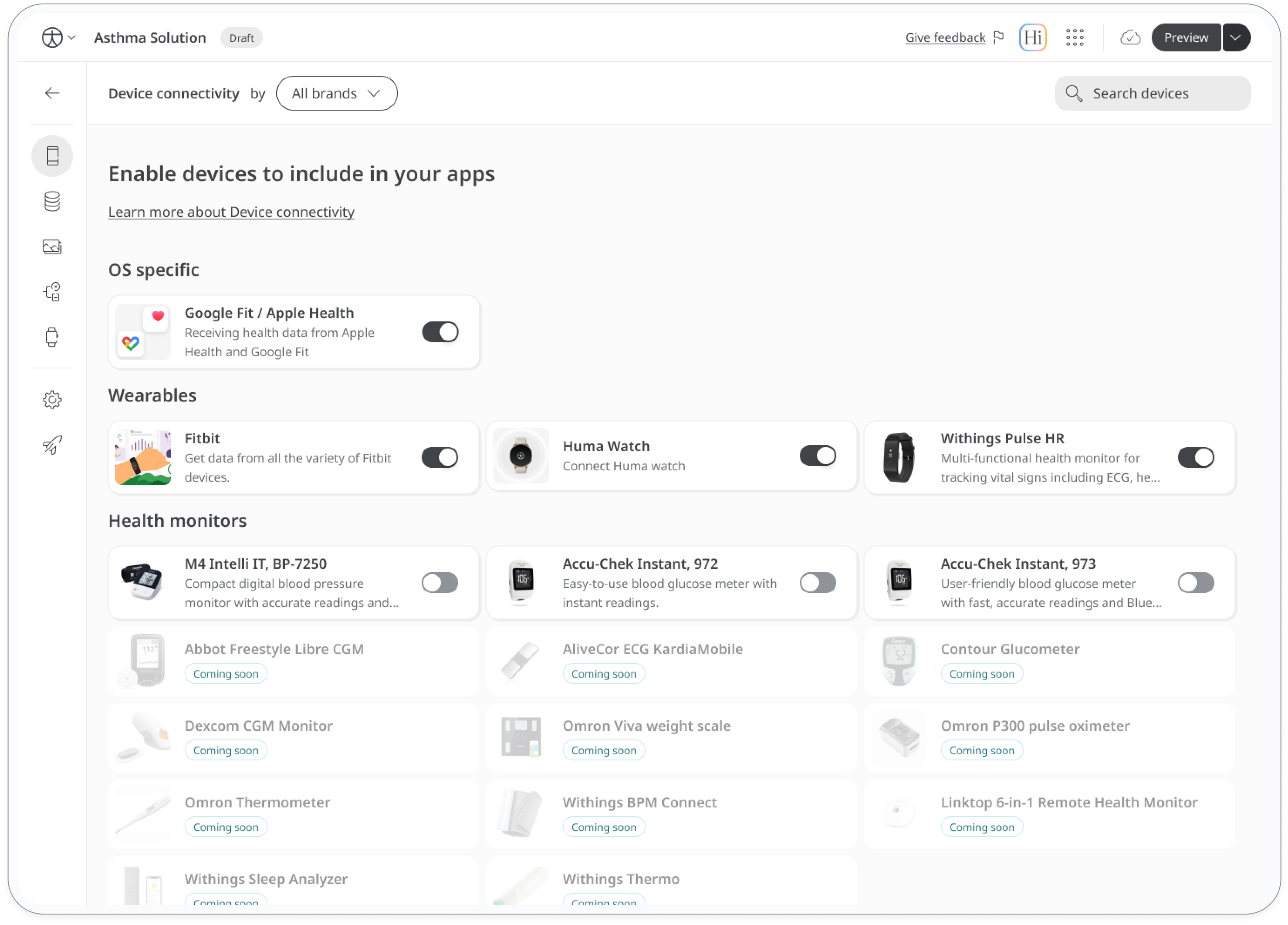 Add connected device | Huma documentation