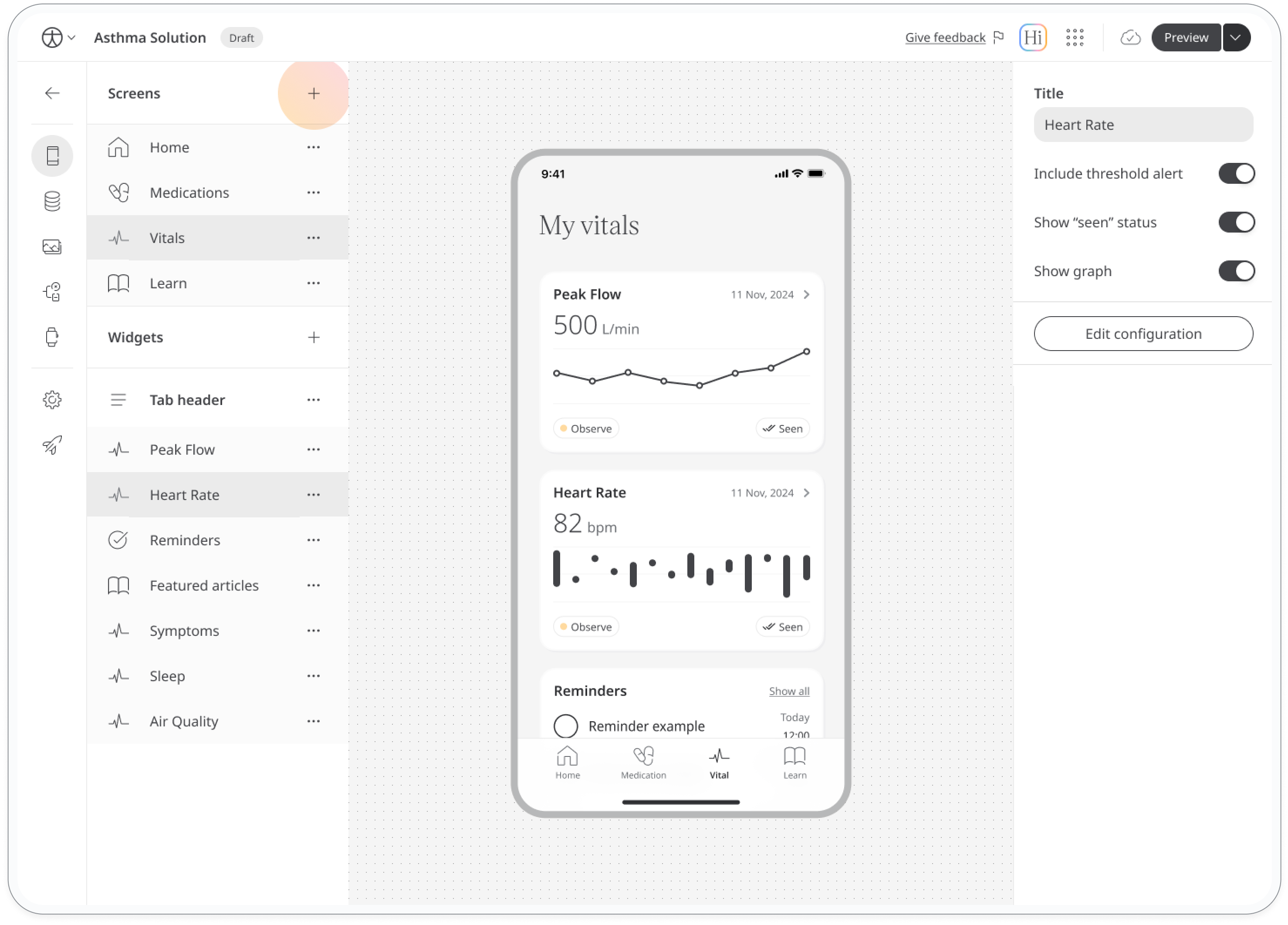 Set up the app profile page | Huma documentation
